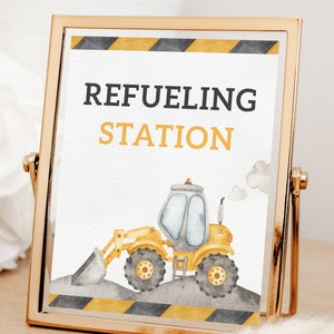 Construction Refueling Station Sign, Editable Template, Construction ...