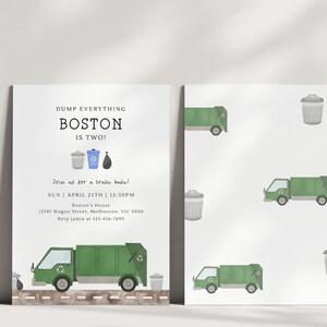 Editable Garbage Truck Party Invitation, Garbage Truck Birthday Invite ...