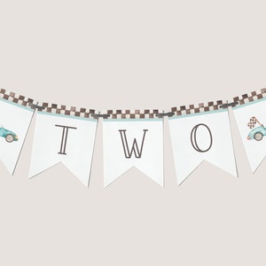 TWO Fast Birthday Banner, Editable Template, Race Car Bday, Two Fast 2 ...