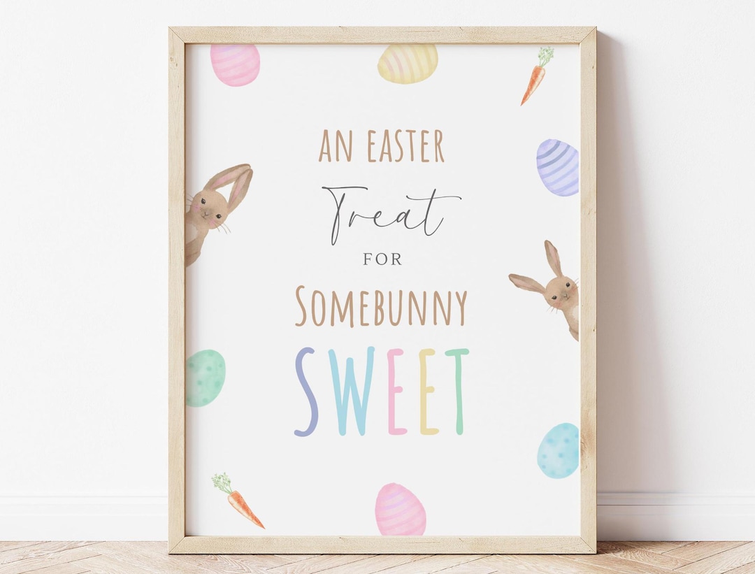 Easter Favors Sign, Editable Easter Treat for Somebunny Sweet Table ...