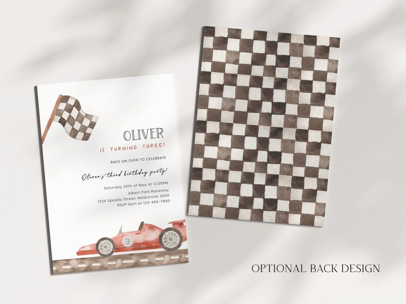 Race Car Invitation Editable Template Racing Birthday - Etsy