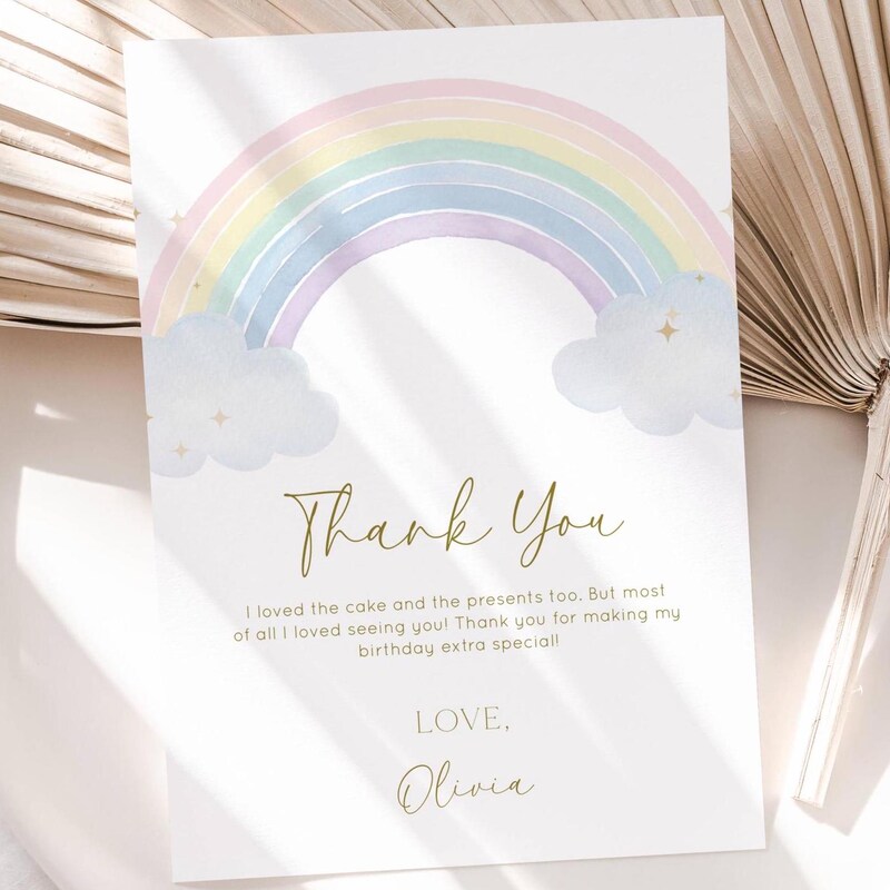 Rainbow Thank You - Etsy