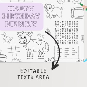 Editable Farmyard Activity & Coloring Page, Printable Kids Barn Farm ...