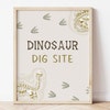 Editable Three Rex Dinosaur Birthday Party Dig Site Sign | Canva ...