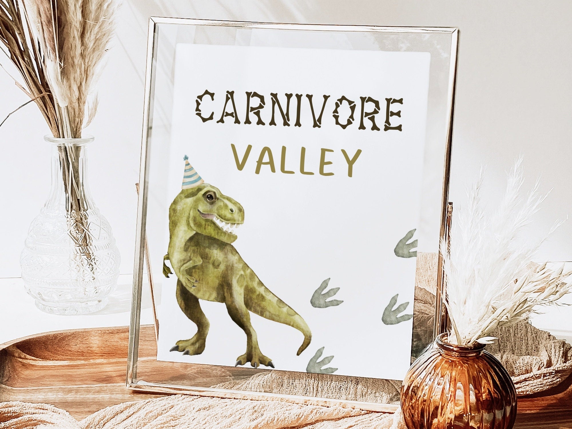 Dinosaur Party Signs Bundle, Editable Dino Birthday Signs Decor, Dino ...