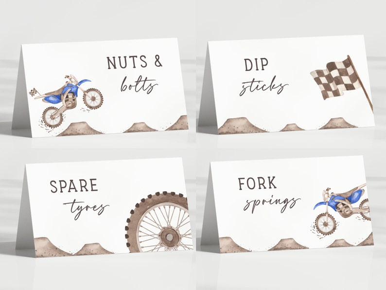 Blue Dirt Bike Banner Editable Template Racing Blue Dirt - Etsy