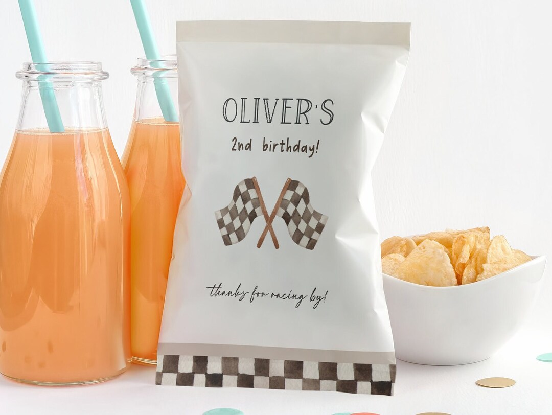 Editable Racing Chip Bag Label, Race Car Birthday Party Chip Bag ...