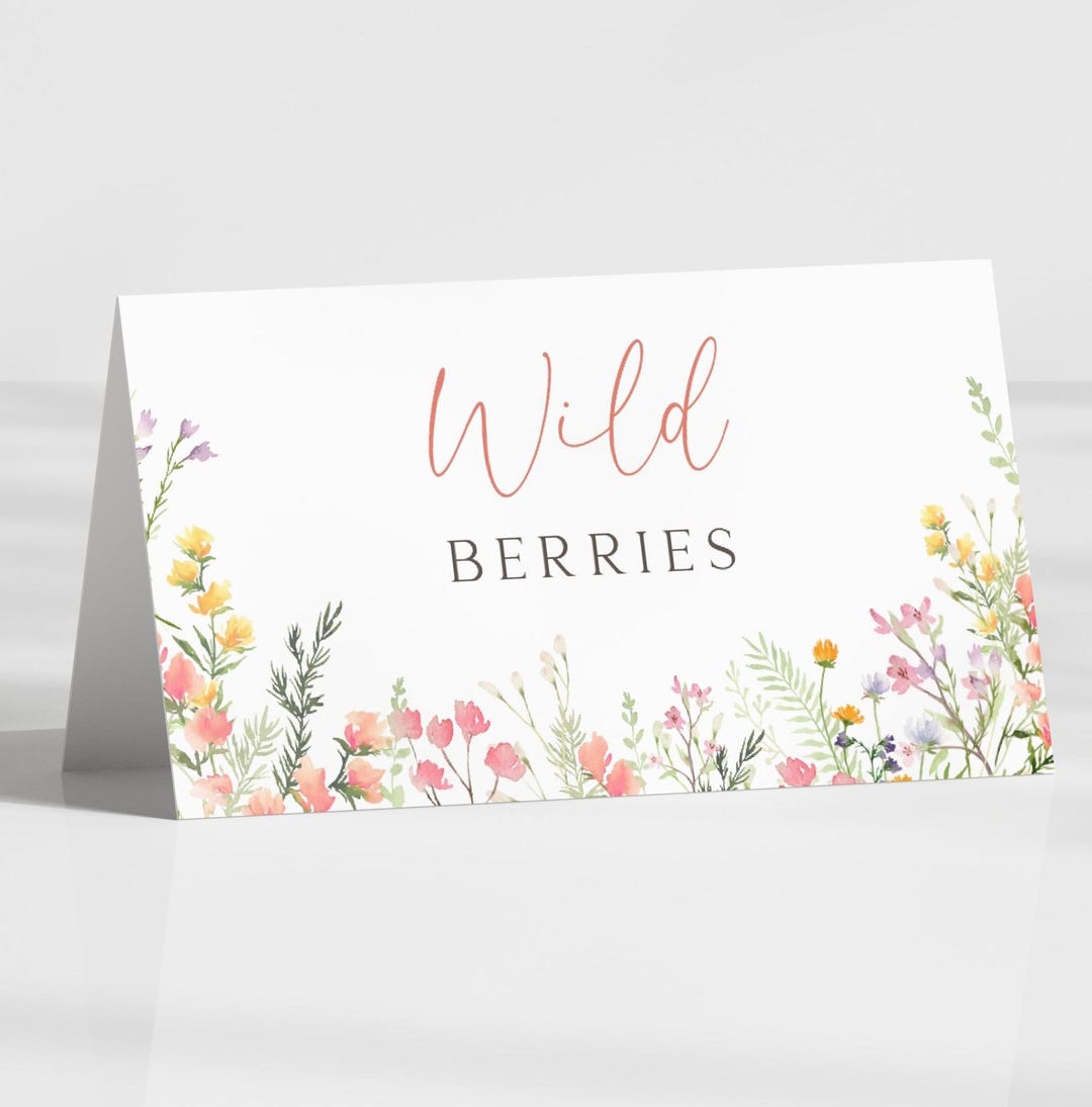 Editable Wildflower Food Tents, Little Wildflower Birthday Food Labels ...
