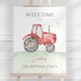 Red Tractor Welcome Sign, Editable Template, Farm Tractor Birthday ...