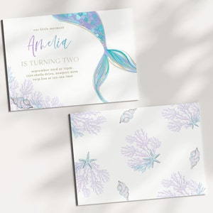 Editable Mermaid Invitation, Any Age Birthday Mermaid Party Invitation ...