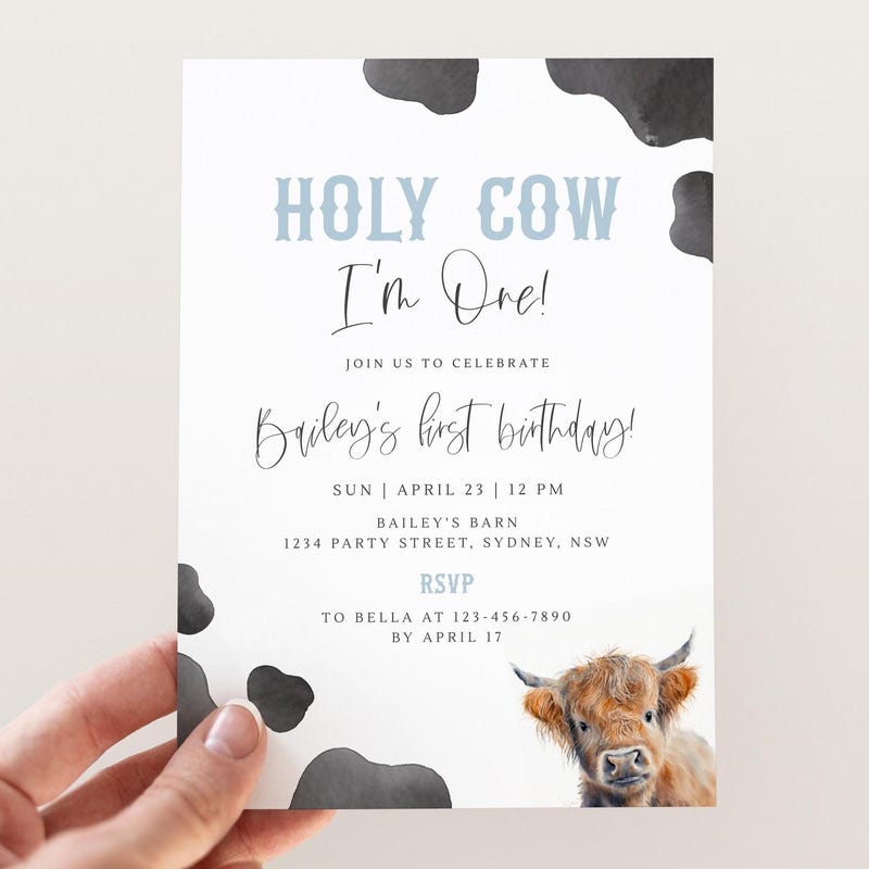Cow 1st Birthday Boy - Etsy
