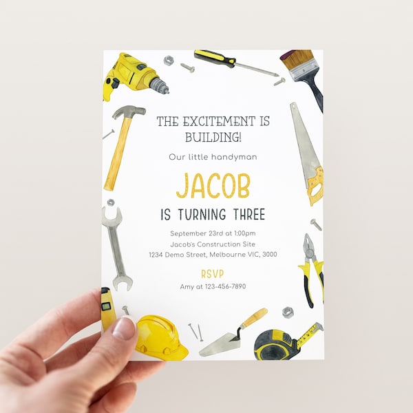 Handyman Birthday Party Invitation - Etsy