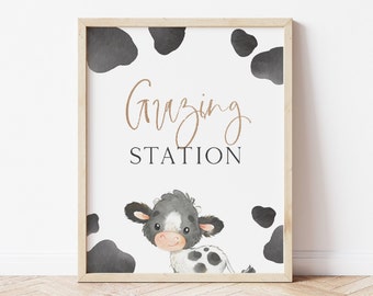 Grazing Station Party Sign Holy Cow Birthday Sign Table - Etsy