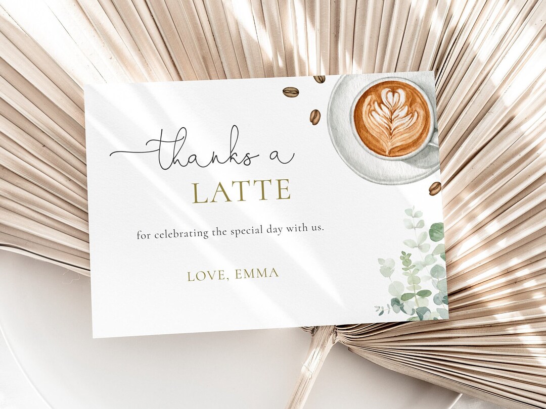 Thanks A Latte Card Template - Ablebionics