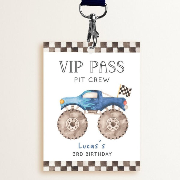 Monster Truck Vip Pit Pass - Etsy