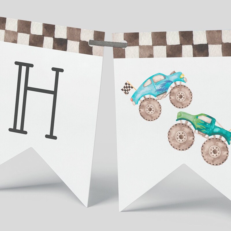 Monster Jam Party Banner - Etsy