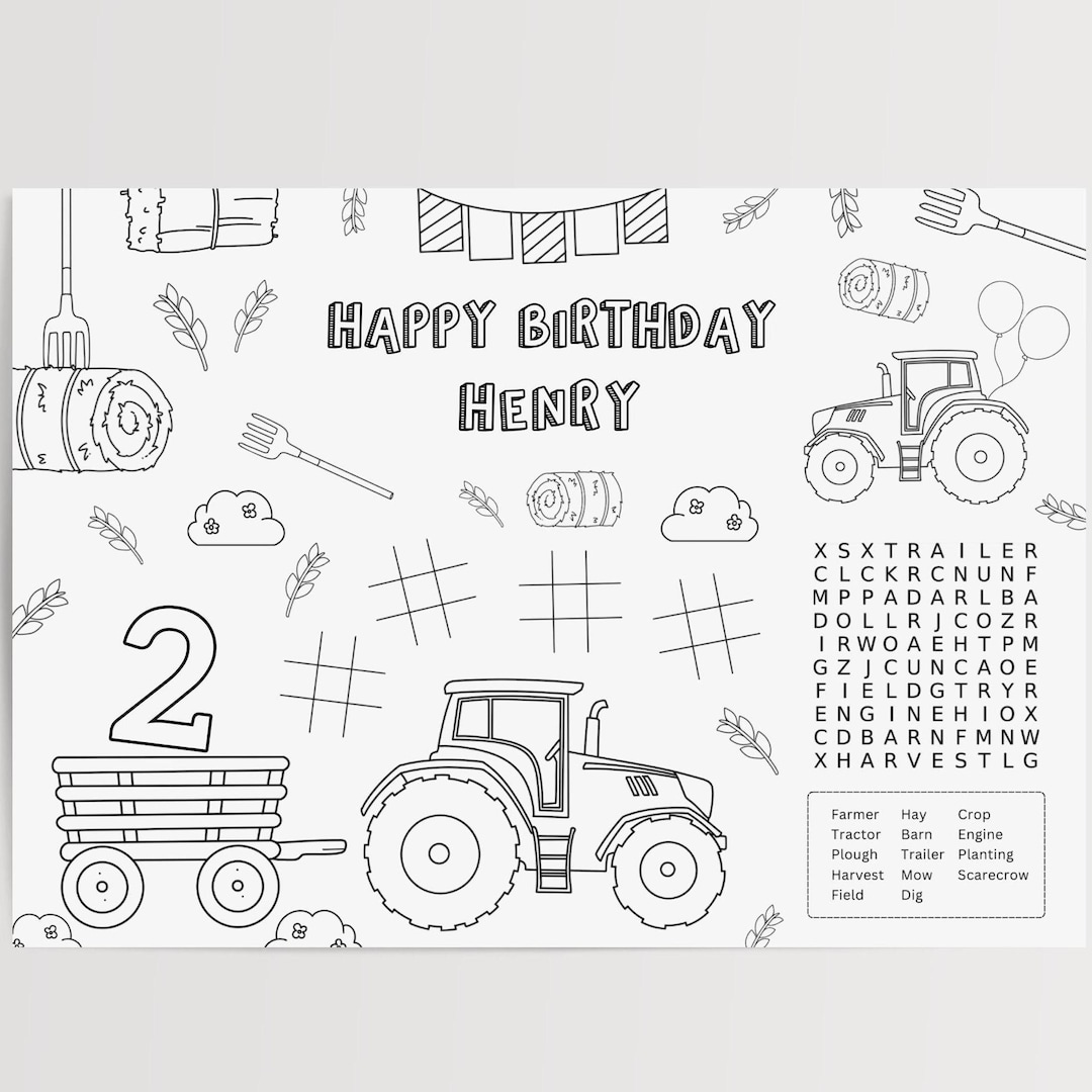 Editable Tractor Activity & Coloring Page, Printable Kids Barn Farm ...
