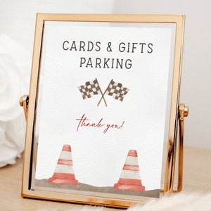 Dirt Bike Favor & Gifts Parking Signs, Editable Template, Red Motor ...