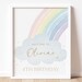 Pastel Rainbow Birthday Welcome Sign, Editable Girl Rainbow B'day Party ...