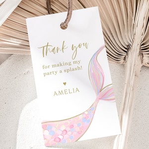 Editable Mermaid Party Sign, Pink Mermaid Birthday Custom Table Sign ...