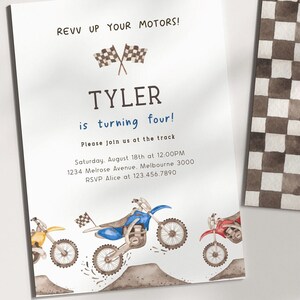 Dirt Bike Birthday Invitation, Any Age Editable Dirt Bike Racing Invite ...