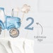 Editable Blue Tractor Cake Toppers, Printable Blue Tractor Cake Topper ...
