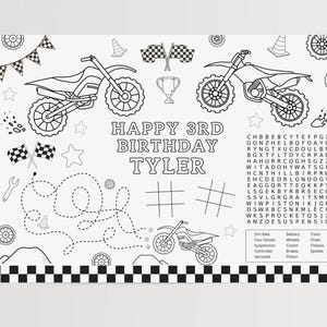 Editable Dirt Bike Activity & Coloring Page, Racing Drit Bikes Birthday ...