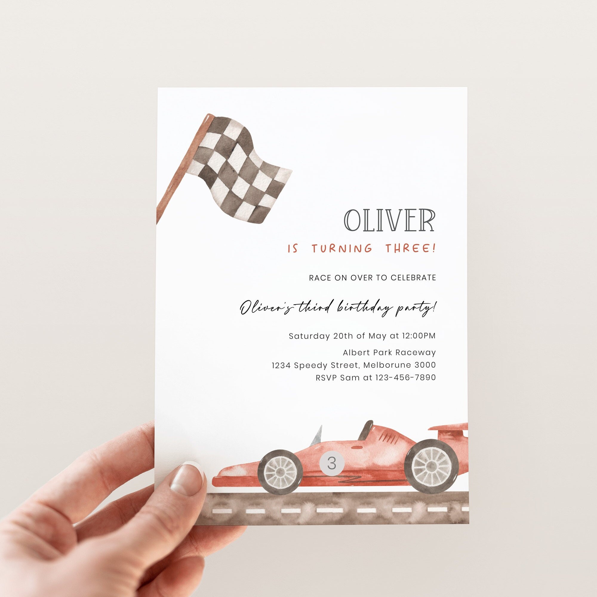 Race Car Invitation Editable Template Racing Birthday - Etsy