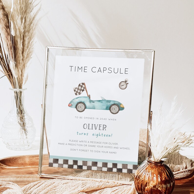 Race Car Time Capsule Editable Racing Time Capsule Birthday - Etsy