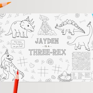 Editable Three Rex Activity & Coloring Page, Printable Kids Dinosaur ...