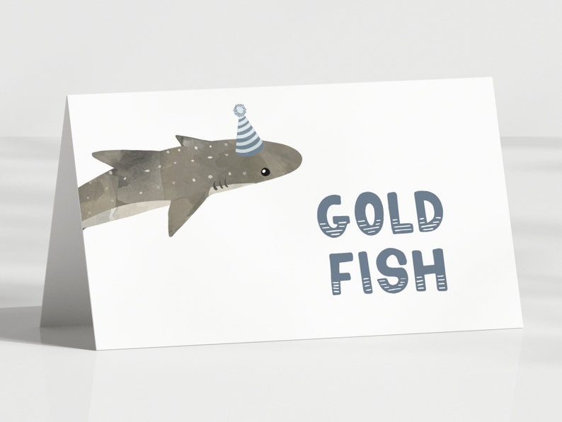 Editable Sharks Food Tents Sharks Birthday Party Decoration - Etsy