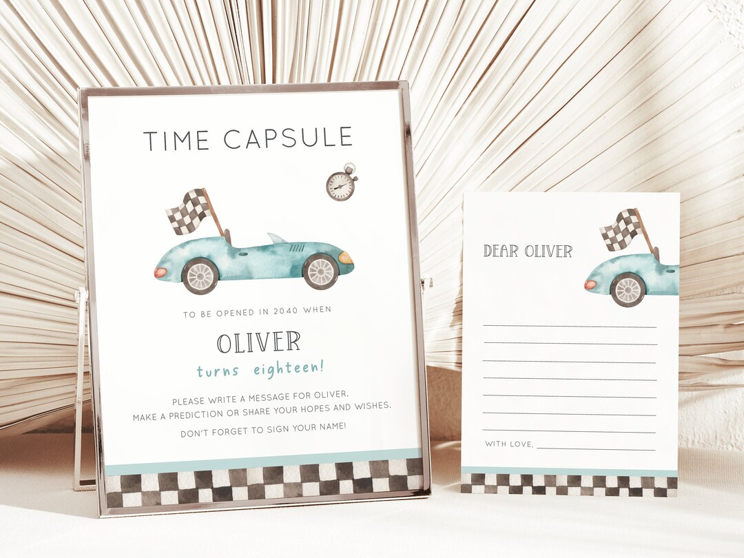 Race Car Time Capsule Editable Racing Time Capsule Birthday - Etsy