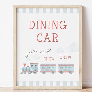 Train Dining Station Sign, Editable Choo Choo Train Birthday Food Sign ...