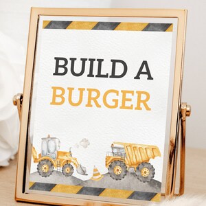 Construction Build A Burger Sign, Editable Template, Construction ...