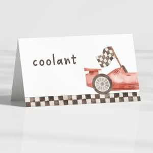 Racing Food Tents, Editable Template, Race Car Party Food Labels, Car Birthday Food Tent Cards ...