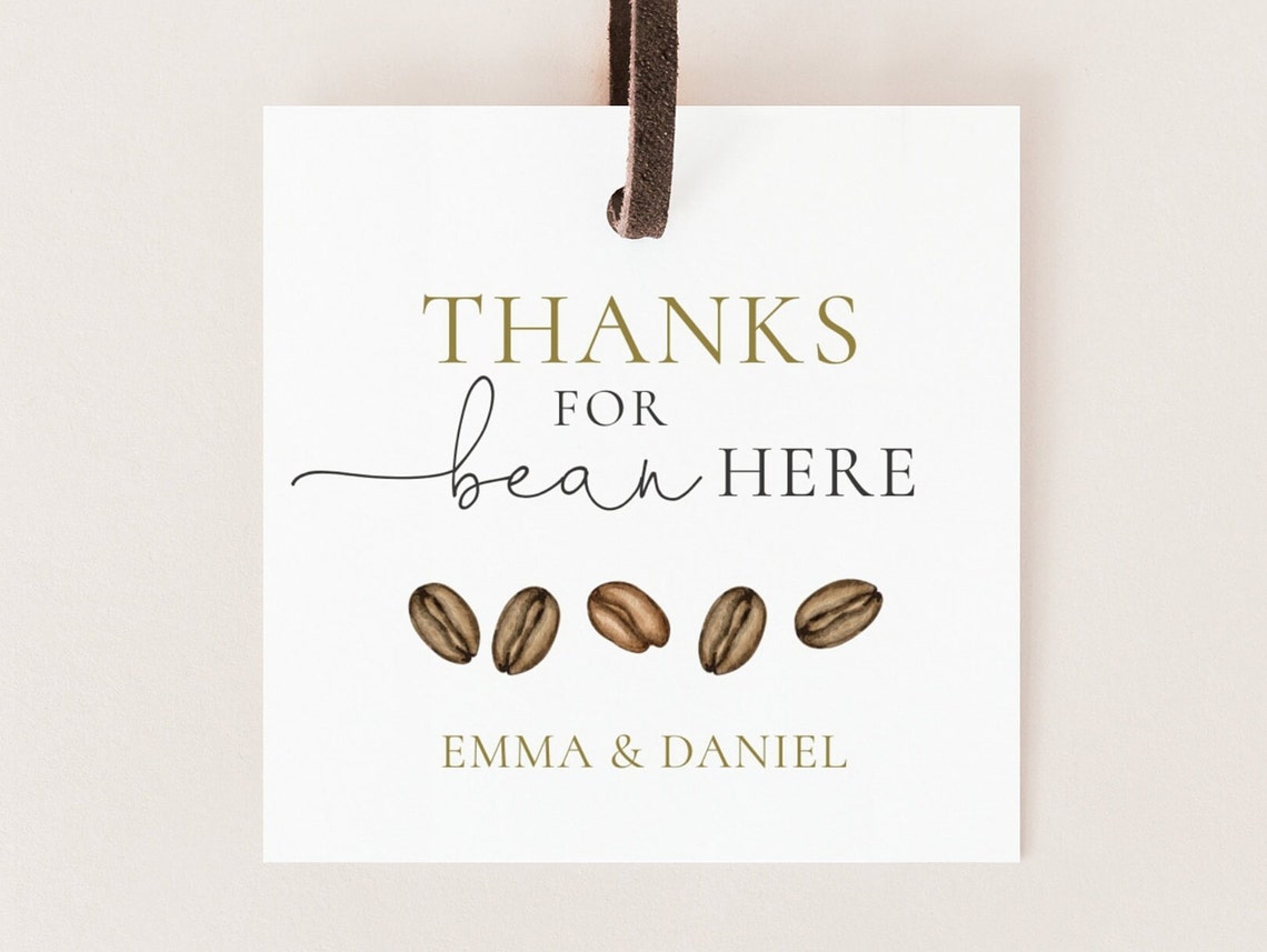 Thanks for Bean Here Favors Tag, A Baby is Brewing Shower Thank You Tag ...