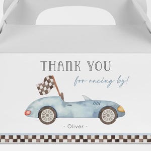 Editable Racing Birthday Gable Box Label, Thanks for Racing By, Vintage ...