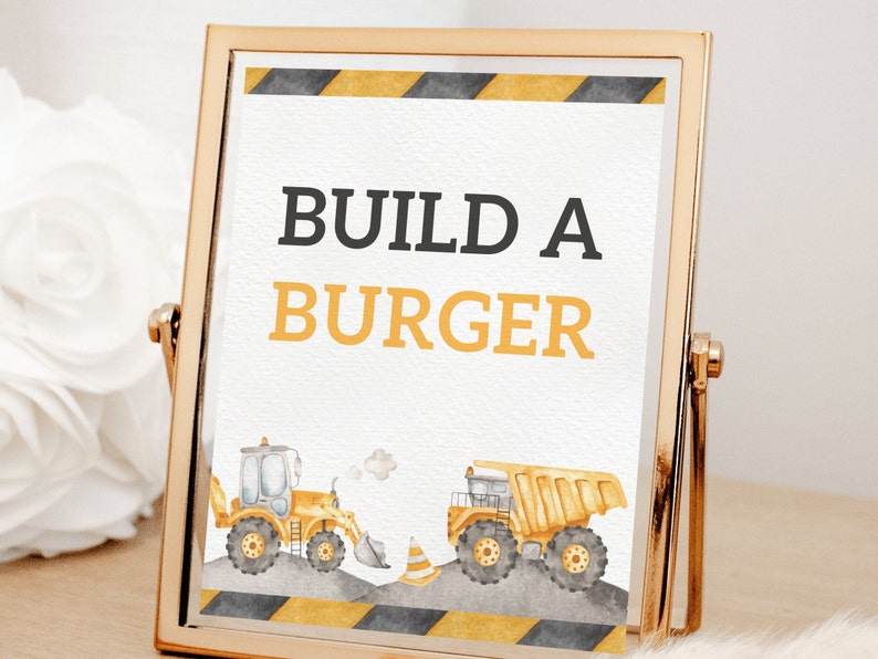 Editable Construction Party Signs Bundle, Construction Trucks Birthday ...