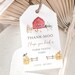 Editable Red Barn Thank You Tag, Farm Birthday Party Gift Tag, Thank ...
