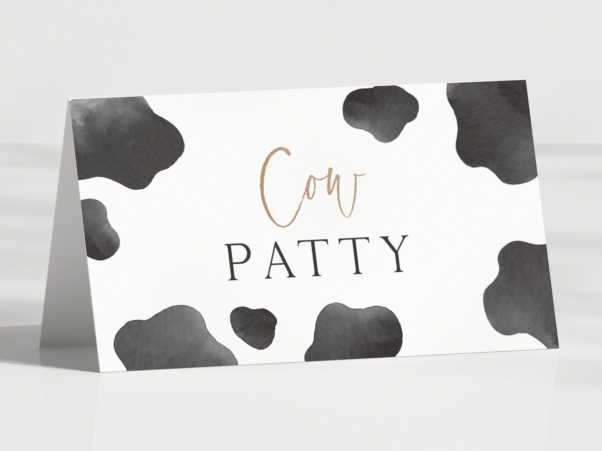 Cow Party Food Tents, Editable Template, Holy Cow I'm One Food Labels ...