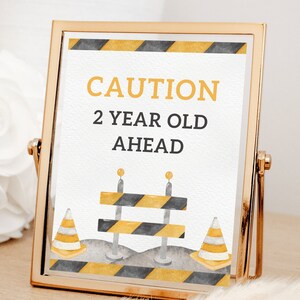 Editable Construction Party Sign, Any Age Construction Truck Birthday ...