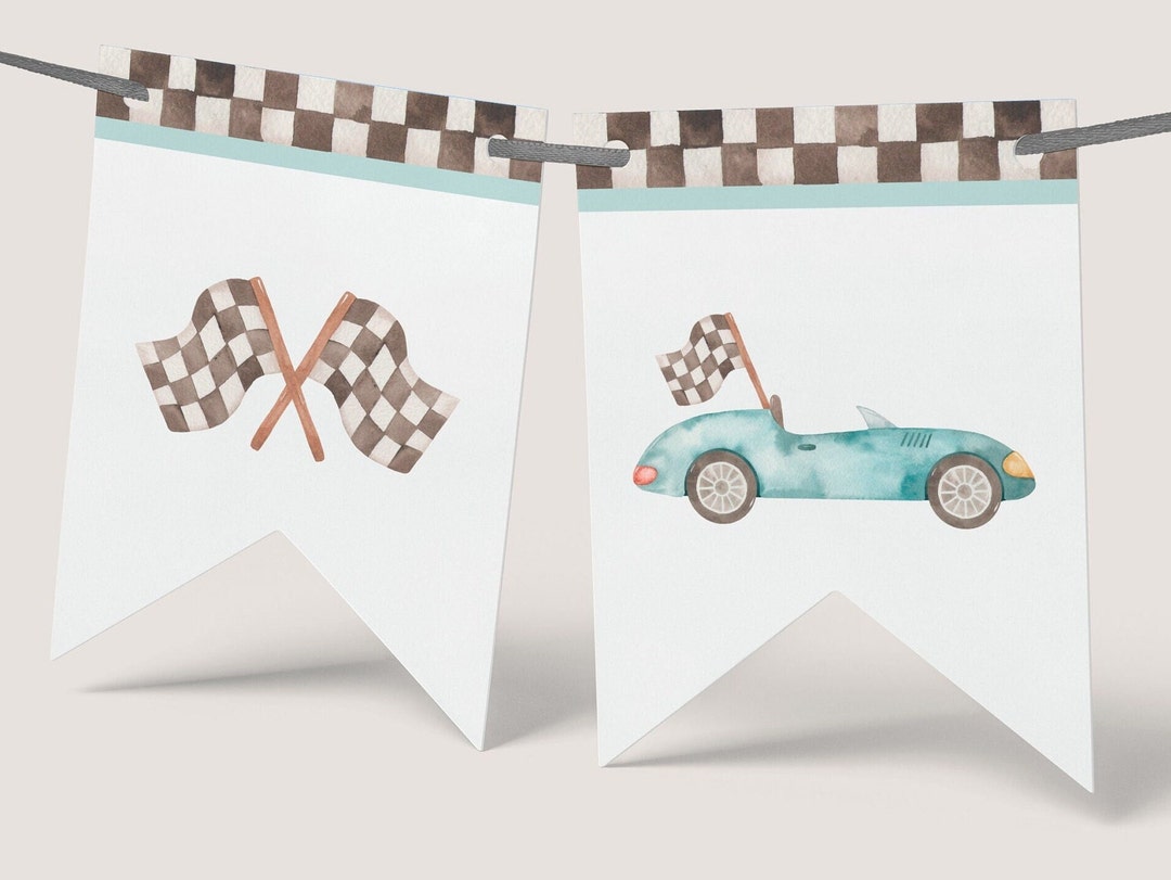 TWO Fast Birthday Banner, Editable Template, Race Car Bday, Two Fast 2 ...