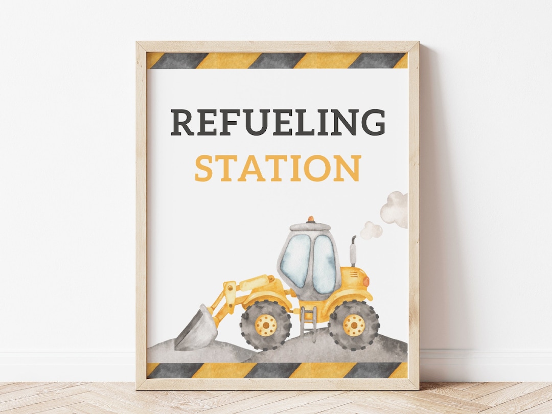 Construction Refueling Station Sign, Editable Template, Construction ...