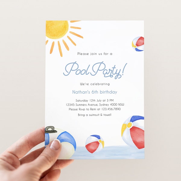 Pool Birthday Party - Etsy