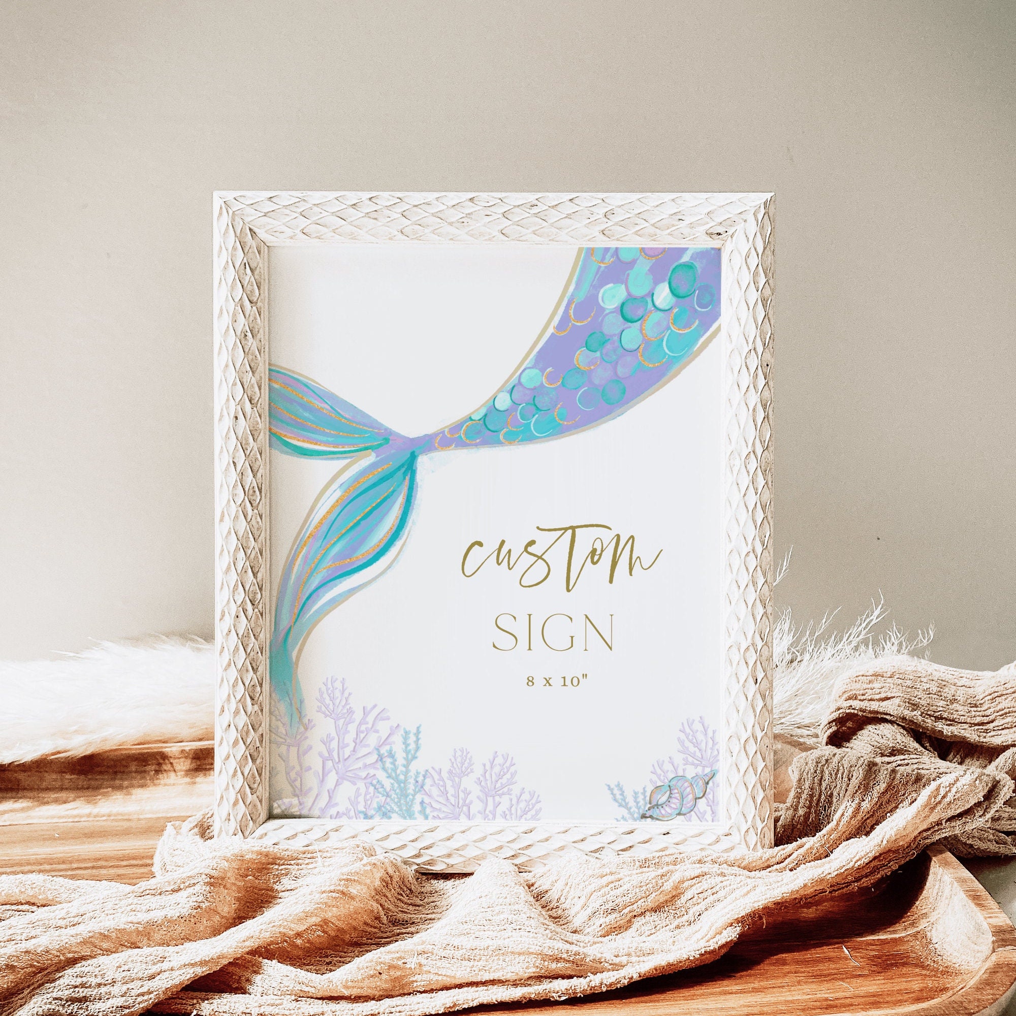 Editable Mermaid Party Sign Mermaid Birthday Party Custom - Etsy