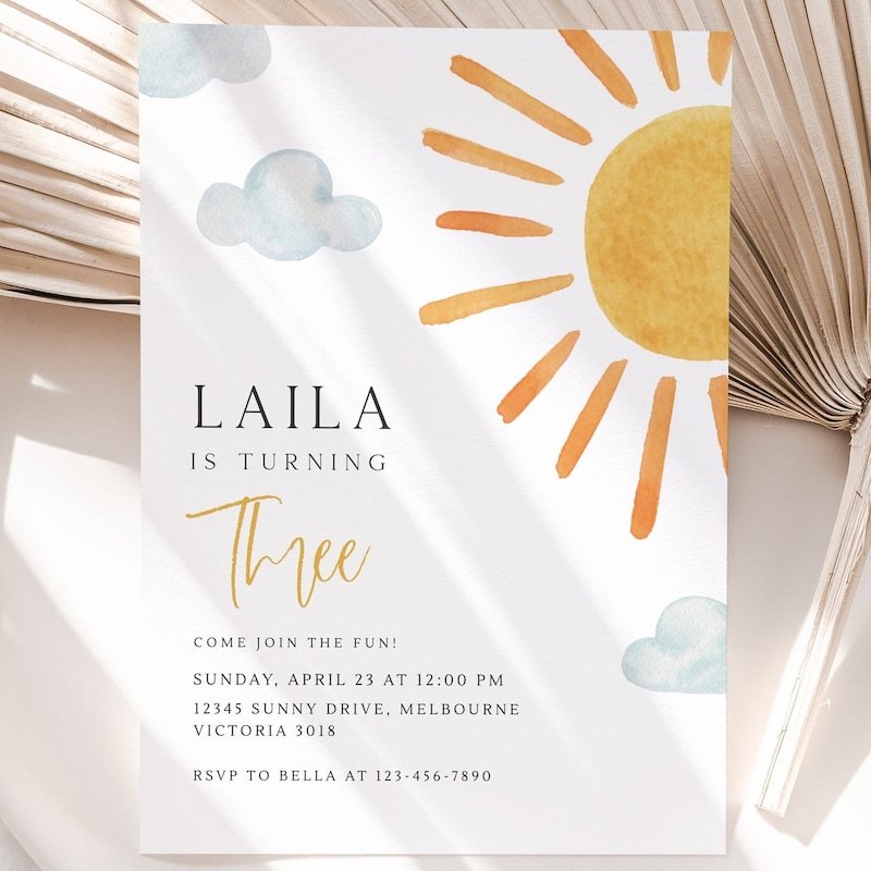Sunshine Invitation - Etsy