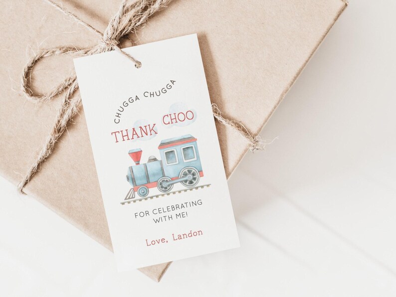 Train Birthday Thank You Tag, Editable Chugga Chugga Thank Choo Favors ...