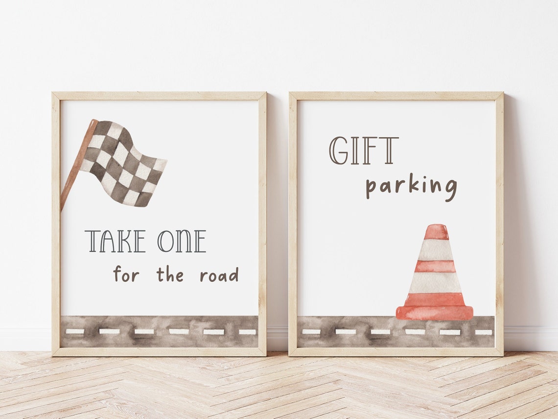 Race Car Party Signs Editable Table Decoration Pit Stop - Etsy