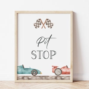 Race Car Pit Stop Sign, Editable Template,two Fast Racing Birthday Sign ...