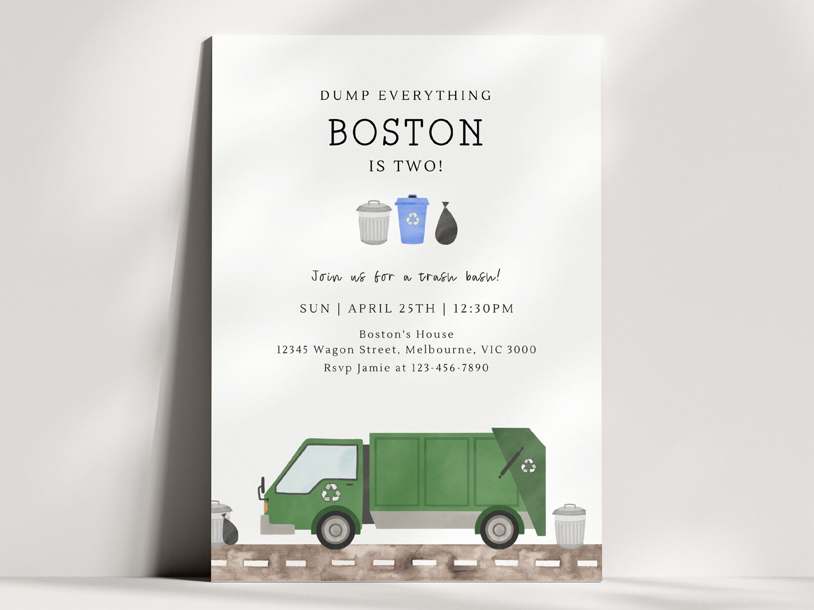Editable Garbage Truck Party Invitation Garbage Truck - Etsy